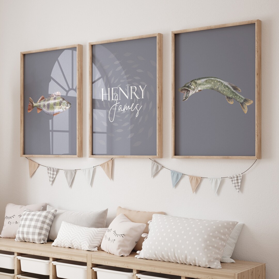 Fishing Nursery Wall Art Prints for Your Baby Boy Nursery, Gone Fishing ...