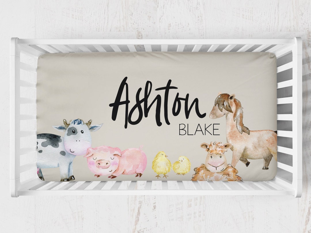Farm Crib Bedding, Farm Animals Crib Sheet, Farmhouse Nursery ...
