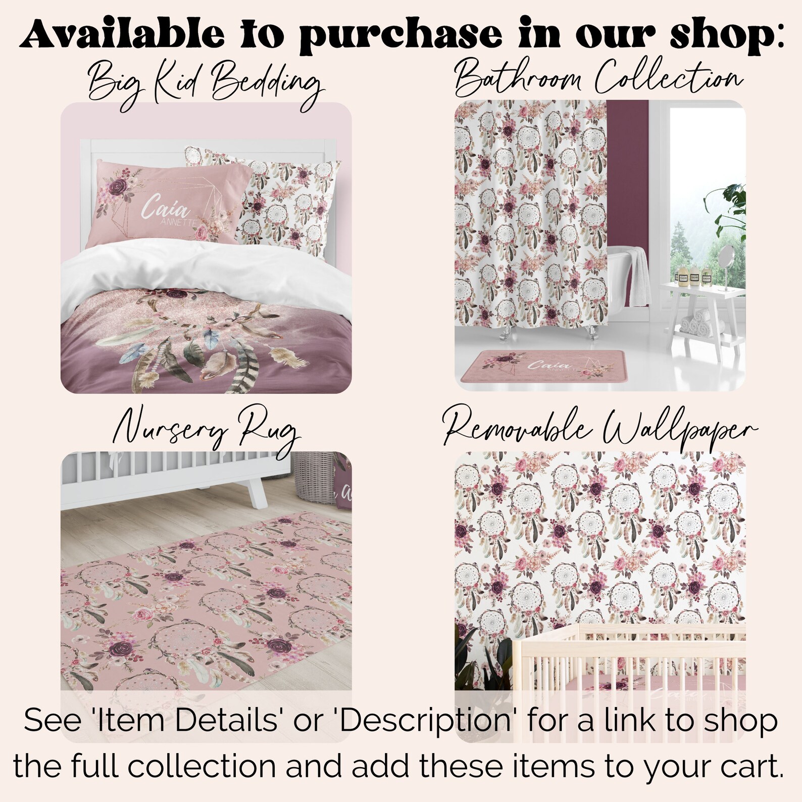 Boho Crib Bedding Set Girl Floral Baby Bedding Dream - Etsy