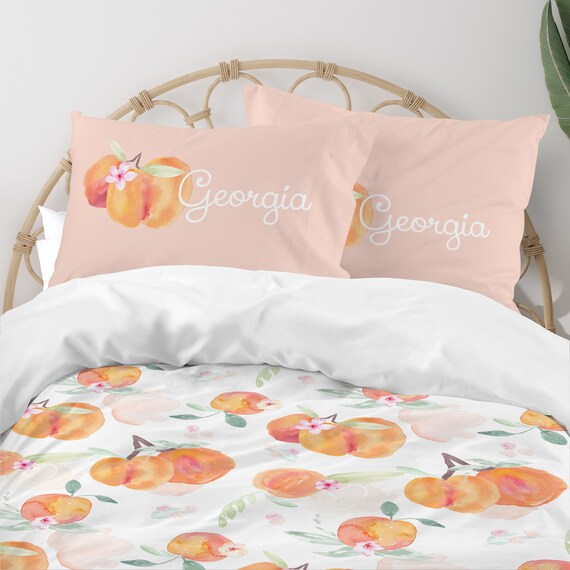 Sweet Georgia Peach Bedding Set Peach Bedroom Peach Bedding Peach Comforter Duvet Cover Toddler Twin Full Queen King Pillowcase Etsy
