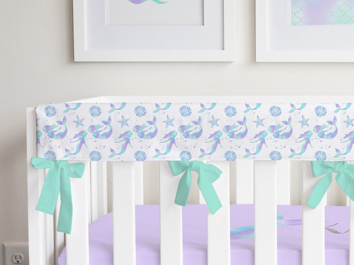 Baby Girl Crib Bedding Set Mermaid Nursery Purple and Teal | Etsy