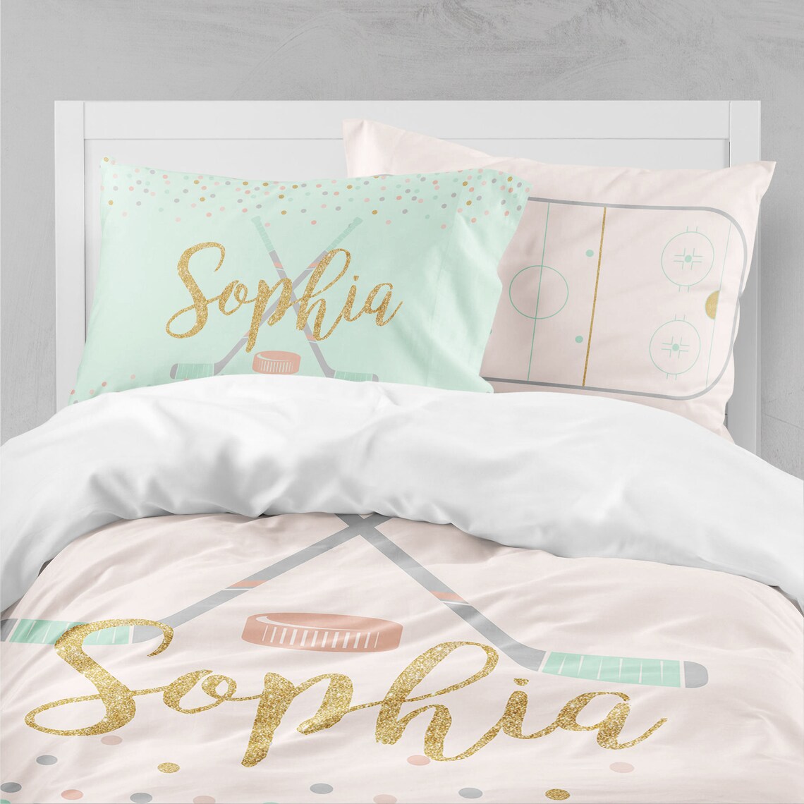 Hockey Girls Room Sports Girls Bedding Twin Duvet Covers | Etsy