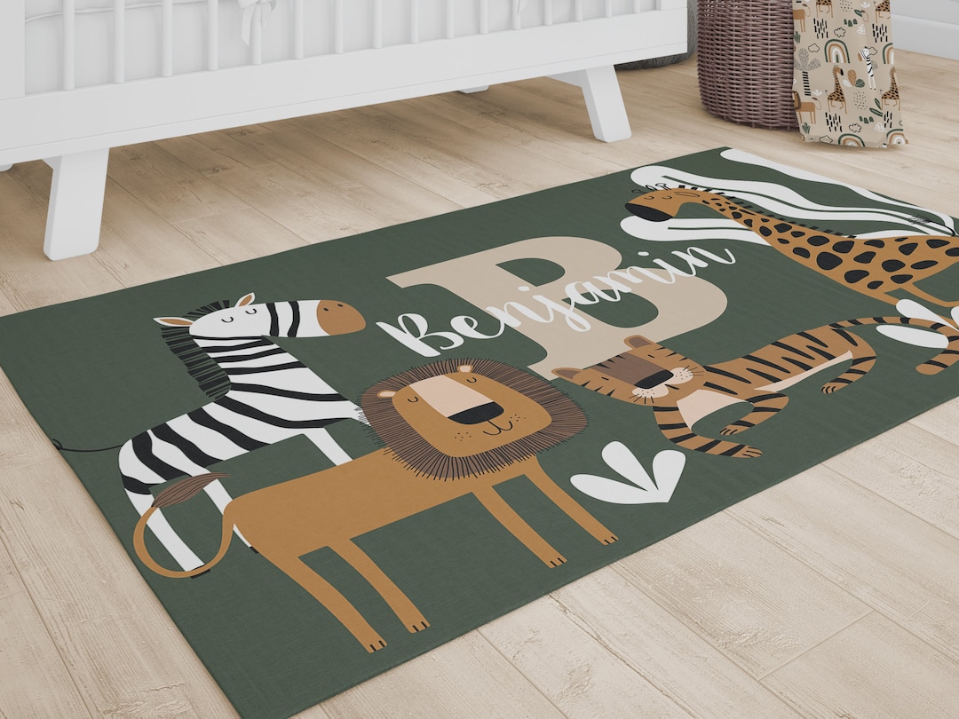 Safari Area Rug, Safari Room Decor, Animal Baby Rug, Toddler Boy Room ...