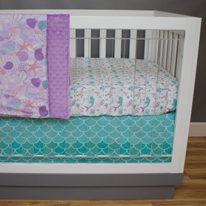 Crib Bedding, Mermaid Baby Bedding, Mermaid Crib Set, Mermaid Blanket ...