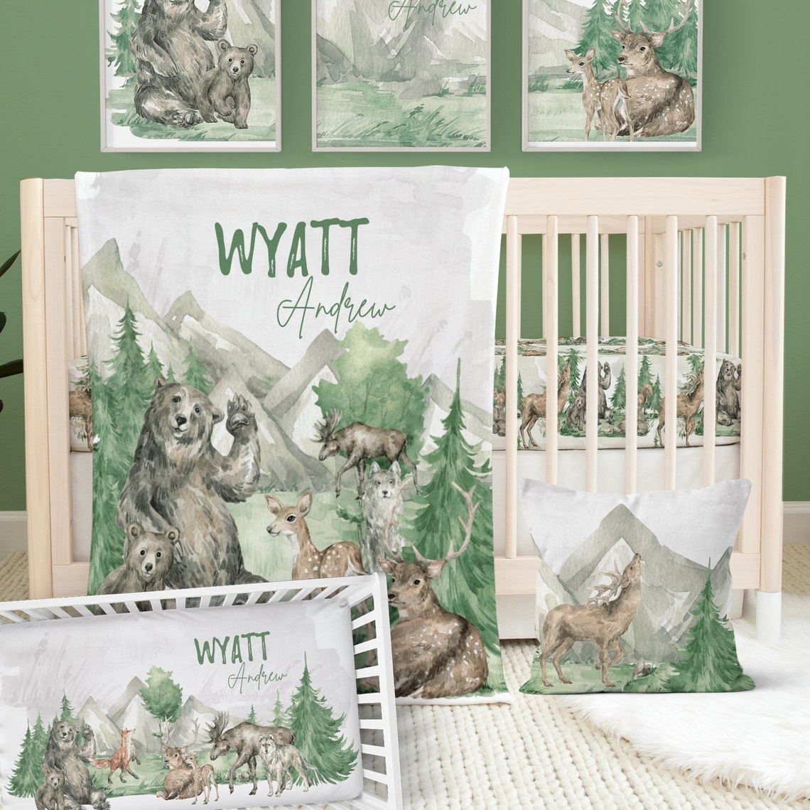 Woodland Crib Bedding Set, Forest Animals, Baby Boy Crib Bedding Set ...