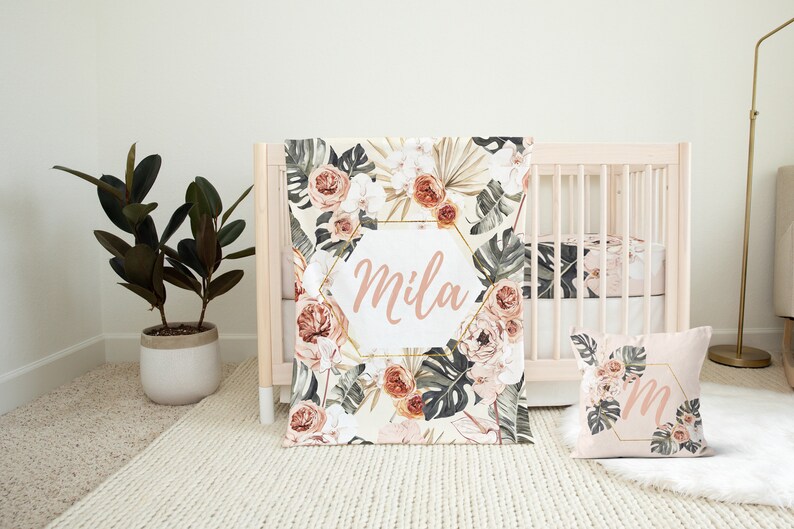 Floral Nursery Rug Boho Baby Girl Nursery Tropical Nursery | Etsy