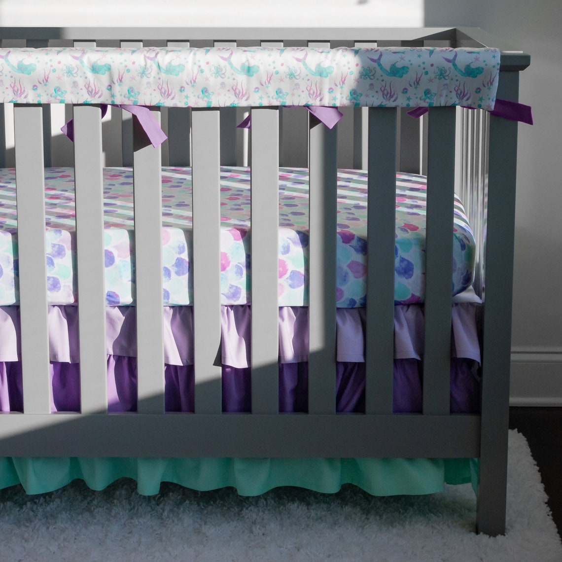 Mermaid Nursery Baby Girl Crib Bedding Set Mermaid Scale | Etsy