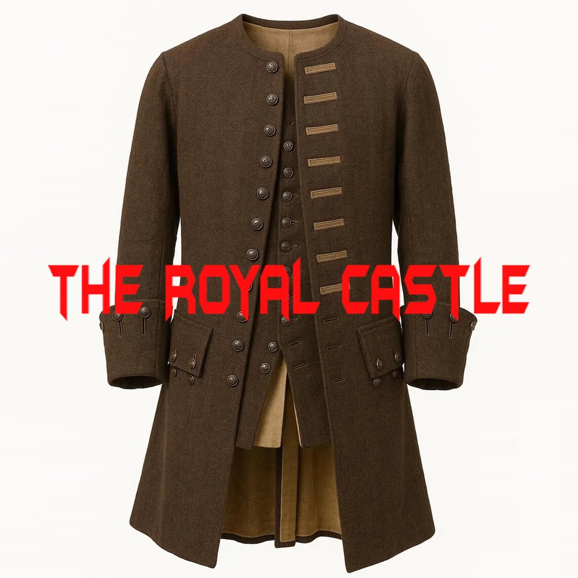 Men's Brown Wool Pirate Frock Coat: Sea Wolf Style Coat - Etsy