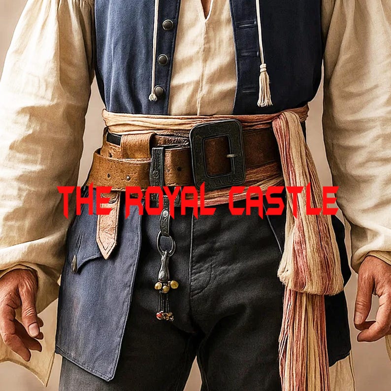 Blue Wool Pirate Vest: Captain Jack Sparrow Style Costume - Etsy