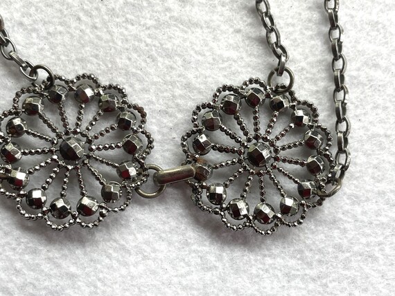VICTORIAN Cut Steel Belt with Disks and Chains - RARE - Gem