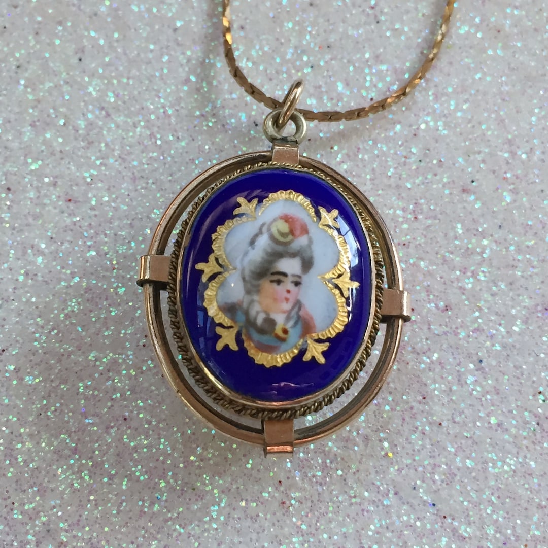 Victorian Enamel Pendant French Champleve Enamel - Etsy