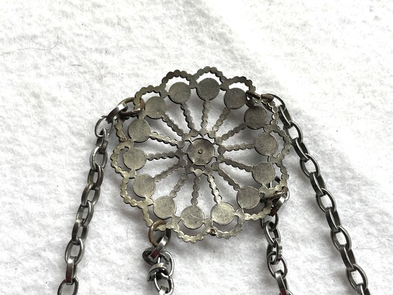 VICTORIAN Cut Steel Belt with Disks and Chains - RARE - Gem