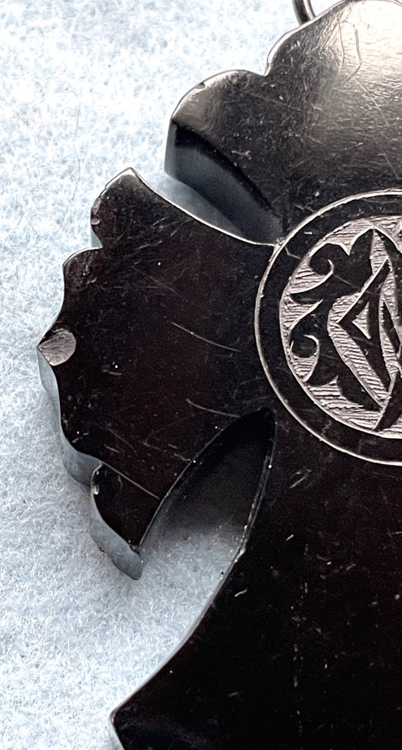 Victorian Jet Pendant Mourning IMO In Memory Of - Gem