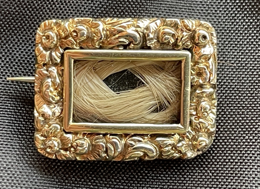 Georgian Gold Hair Mourning Brooch - Etsy