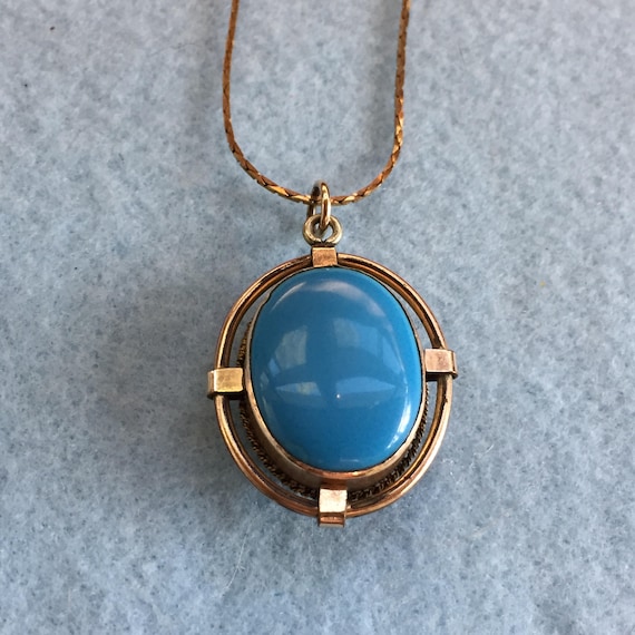 Victorian Enamel Pendant French Champleve Enamel - Gem