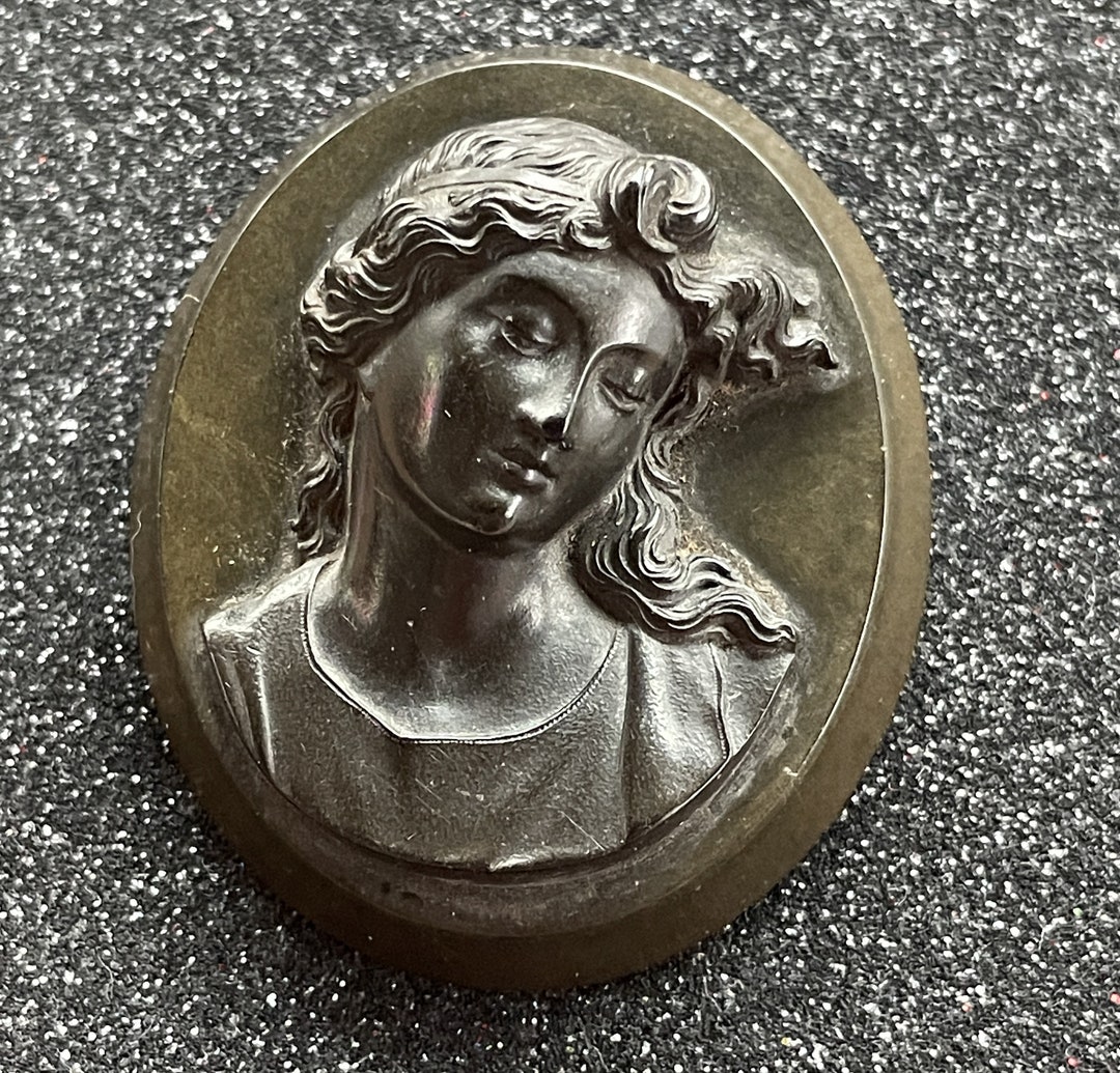 Victorian Vulcanite Weeping Maiden Goddess Brooch - Etsy