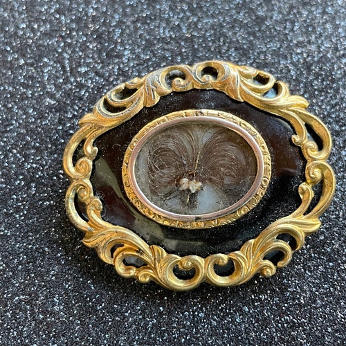 Antique Victorian Mourning Hair Brooch - Etsy