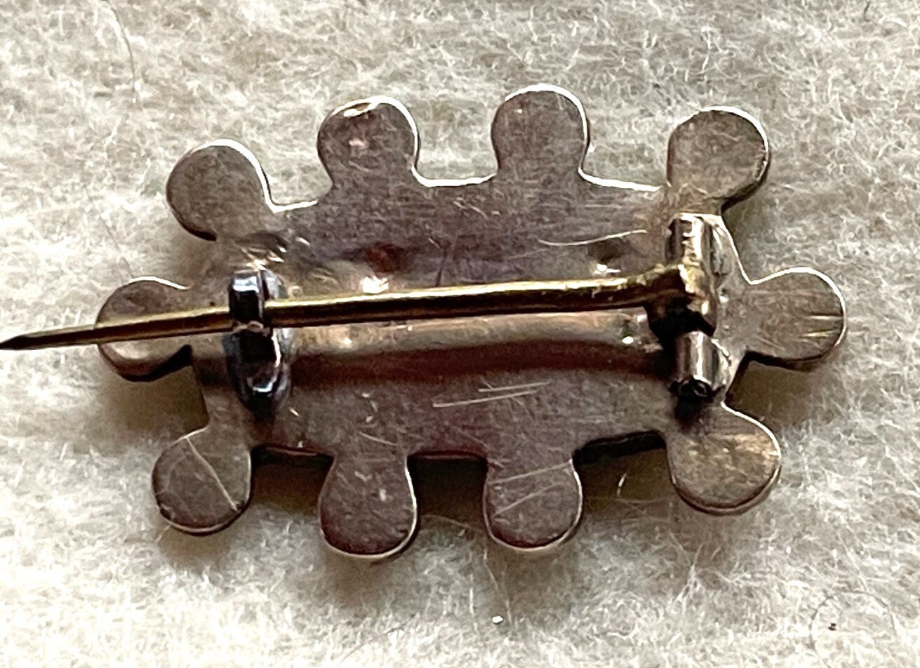 Georgian Foiled Garnet Brooch With Hair and Seed Pearls - Bonnet, Veil ...