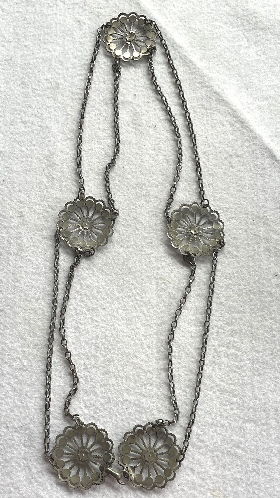 VICTORIAN Cut Steel Belt with Disks and Chains - RARE - Gem