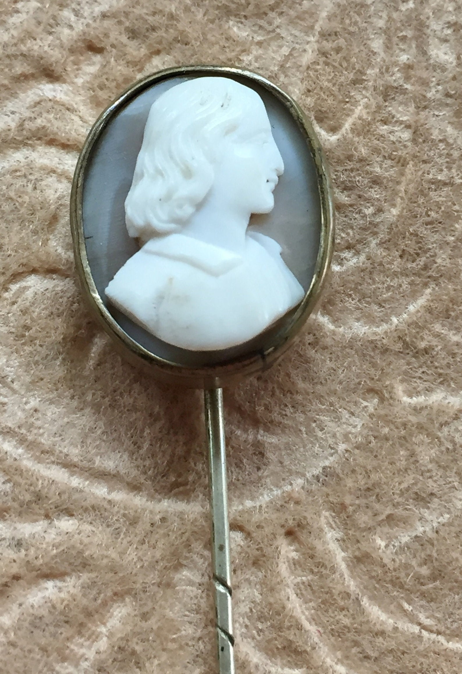 Victorian Cameo Carved Shell Stick Pin | Etsy