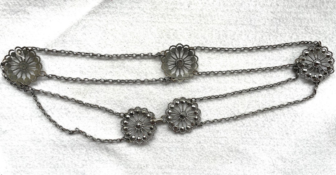 VICTORIAN Cut Steel Belt With Disks and Chains - RARE - Etsy