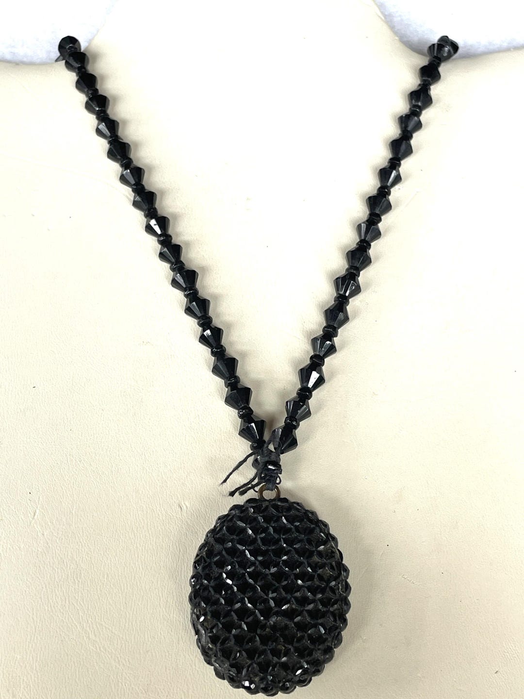 Victorian French Jet Locket on French Jet Beads - Etsy