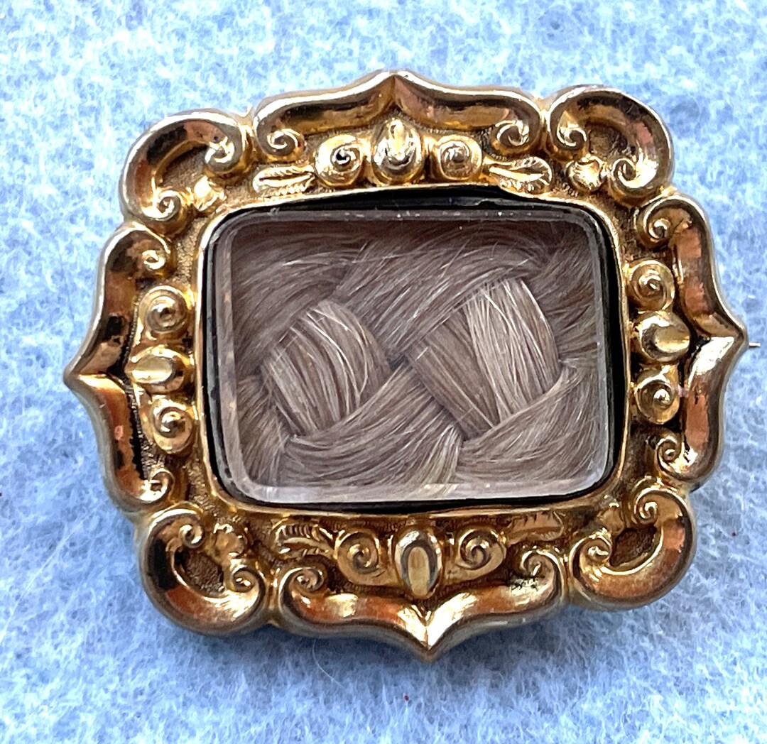Victorian Hair Brooch Husband and Wife Inscribed 1857 & 1859 - Etsy