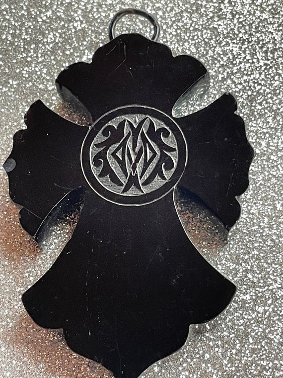 Victorian Jet Pendant Mourning IMO In Memory Of - Gem