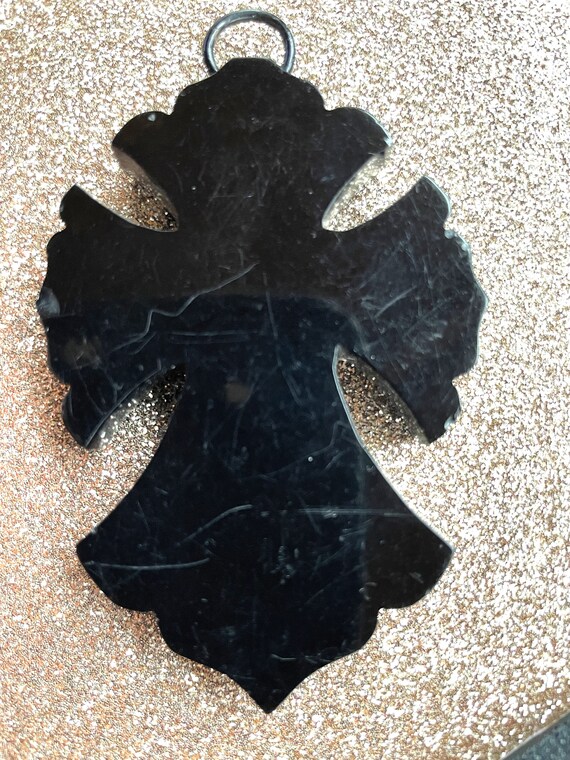 Victorian Jet Pendant Mourning IMO In Memory Of - Gem