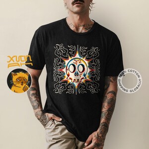 Kustom Kulture Skull T-shirt, Retro Tattoo Hoodie, Rockabilly Lowbrow ...
