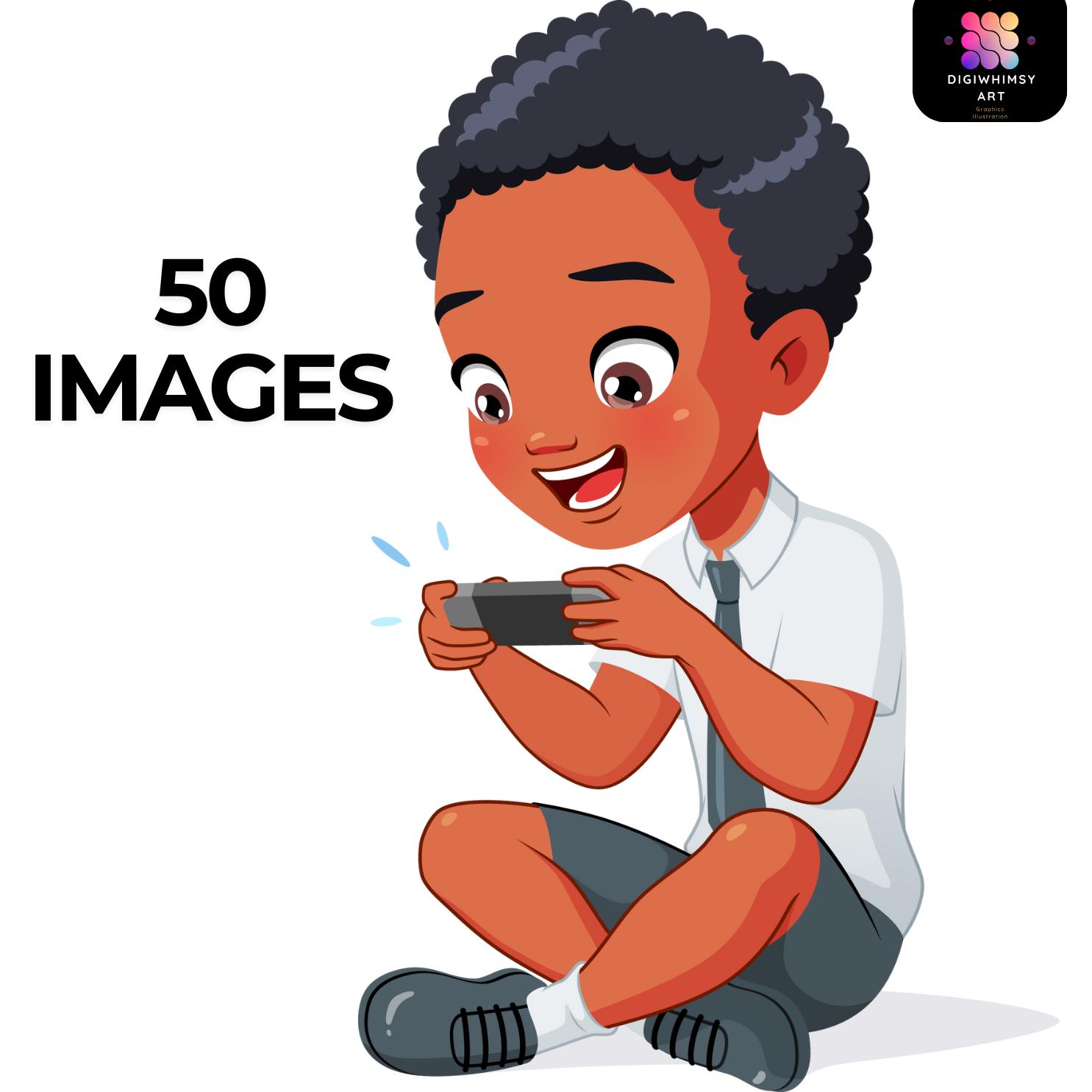 Black Boy Clipart | African American Boy PNG | Digital Download for ...