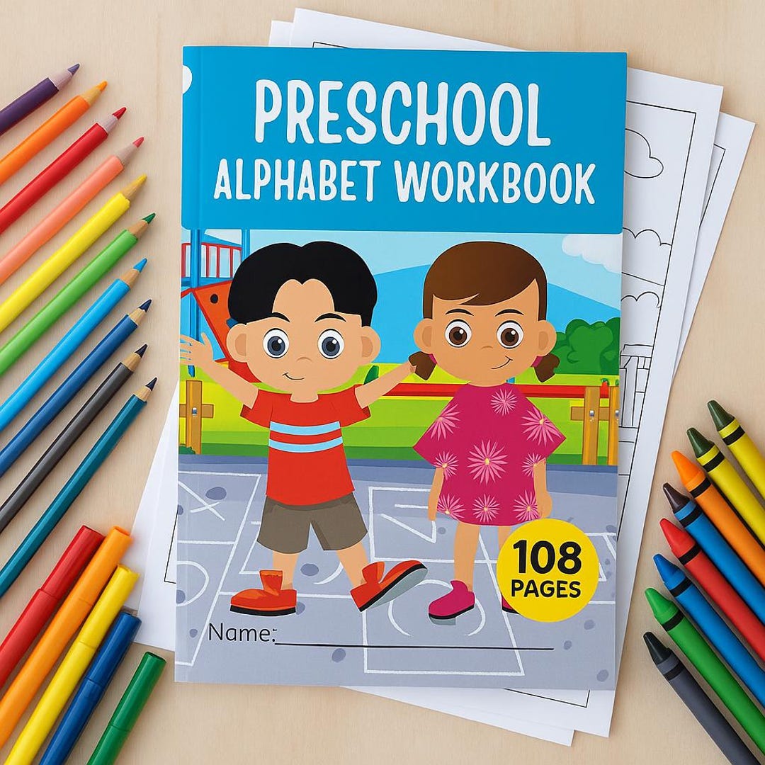 Preschool Alphabet Workbook: 108 Printable Learning Pages (PDF) - Etsy