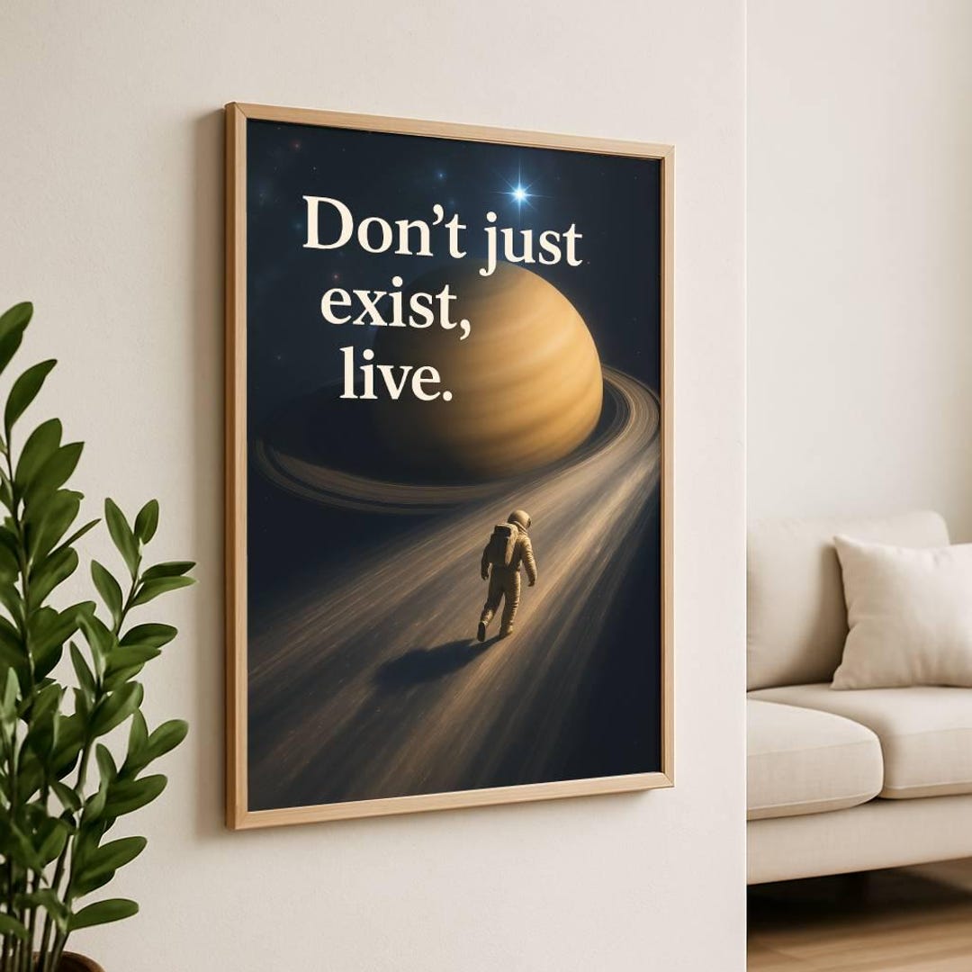 Inspirational Space Astronaut Art | Cosmic Saturn Rings Poster ...