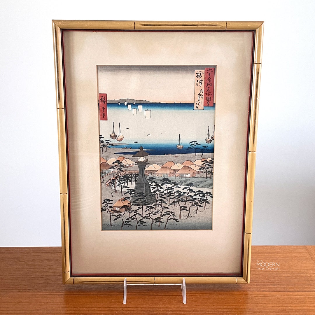 Hiroshige Utagawa Idemi Beach Framed Ukiyo-e Print Famous Views of the ...