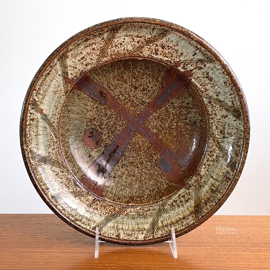 Japanese Modernist Studio Stoneware Large Pottery Bowl Mid Century ...