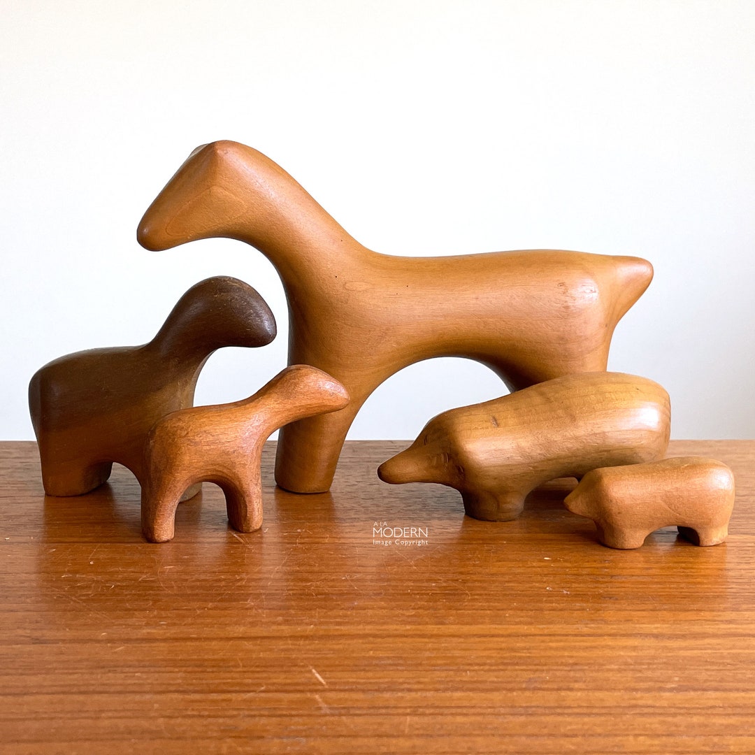 Antonio Vitali Creative Playthings Mid Century Modern Wood Farm Animals ...