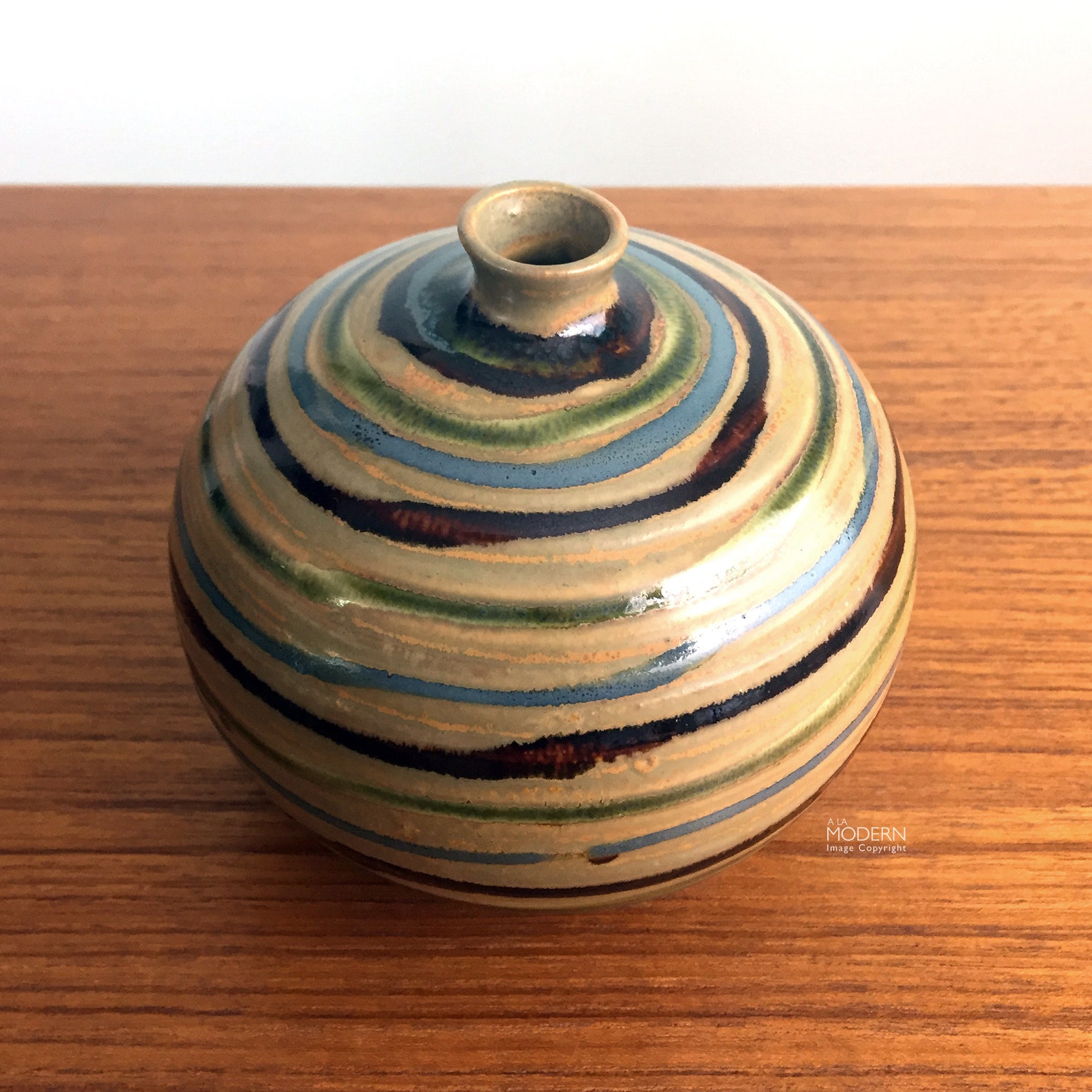 Japanese Modern Striped Weedpot Pottery Vase Otagiri Takahashi | Etsy