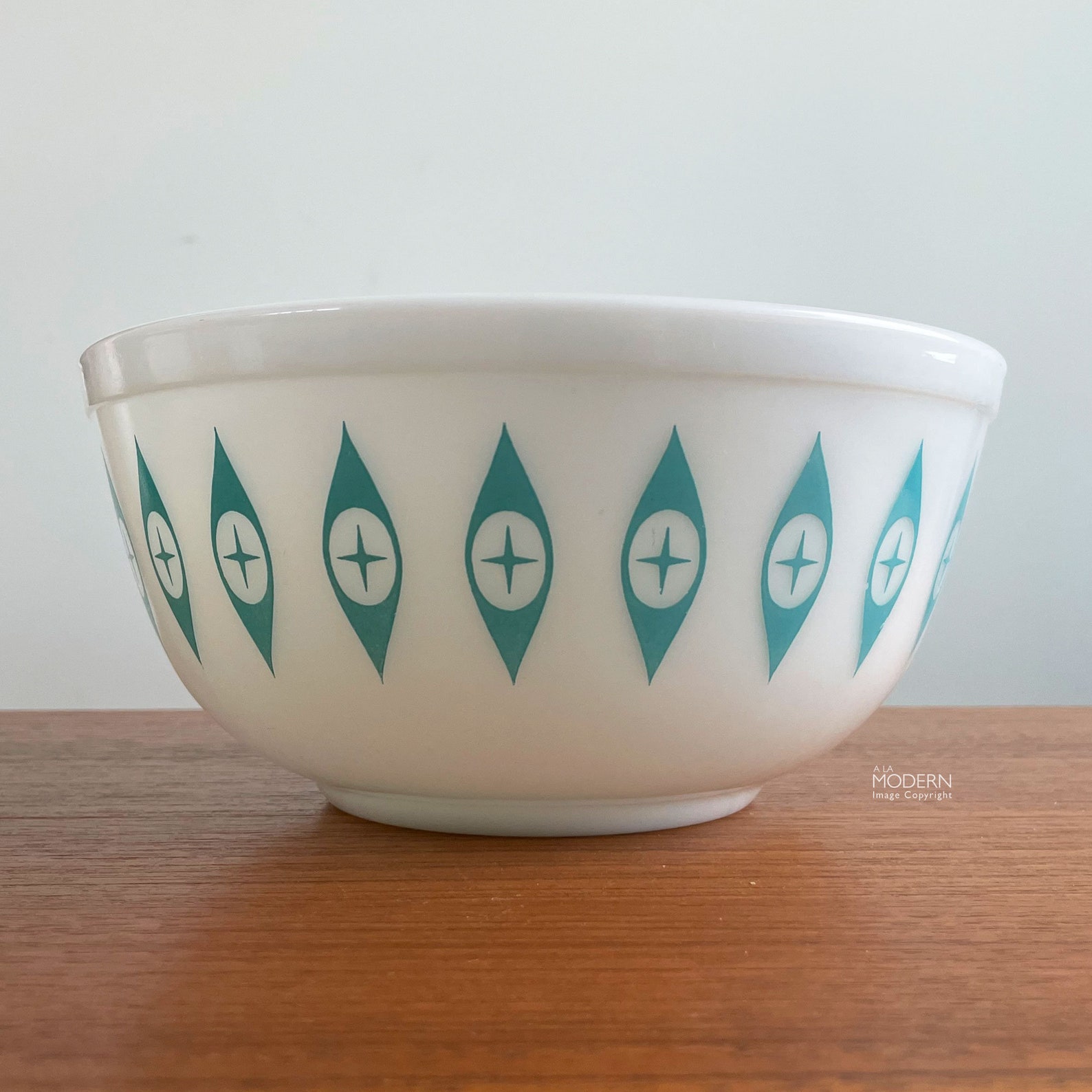 Pyrex Atomic Eyes 403 Turquoise Blue Chip and Dip Bowl | Etsy