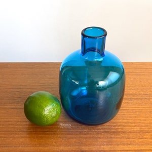 Blenko Turquoise Blue 6424 Glass Candle Vase by Joel Meyers ...