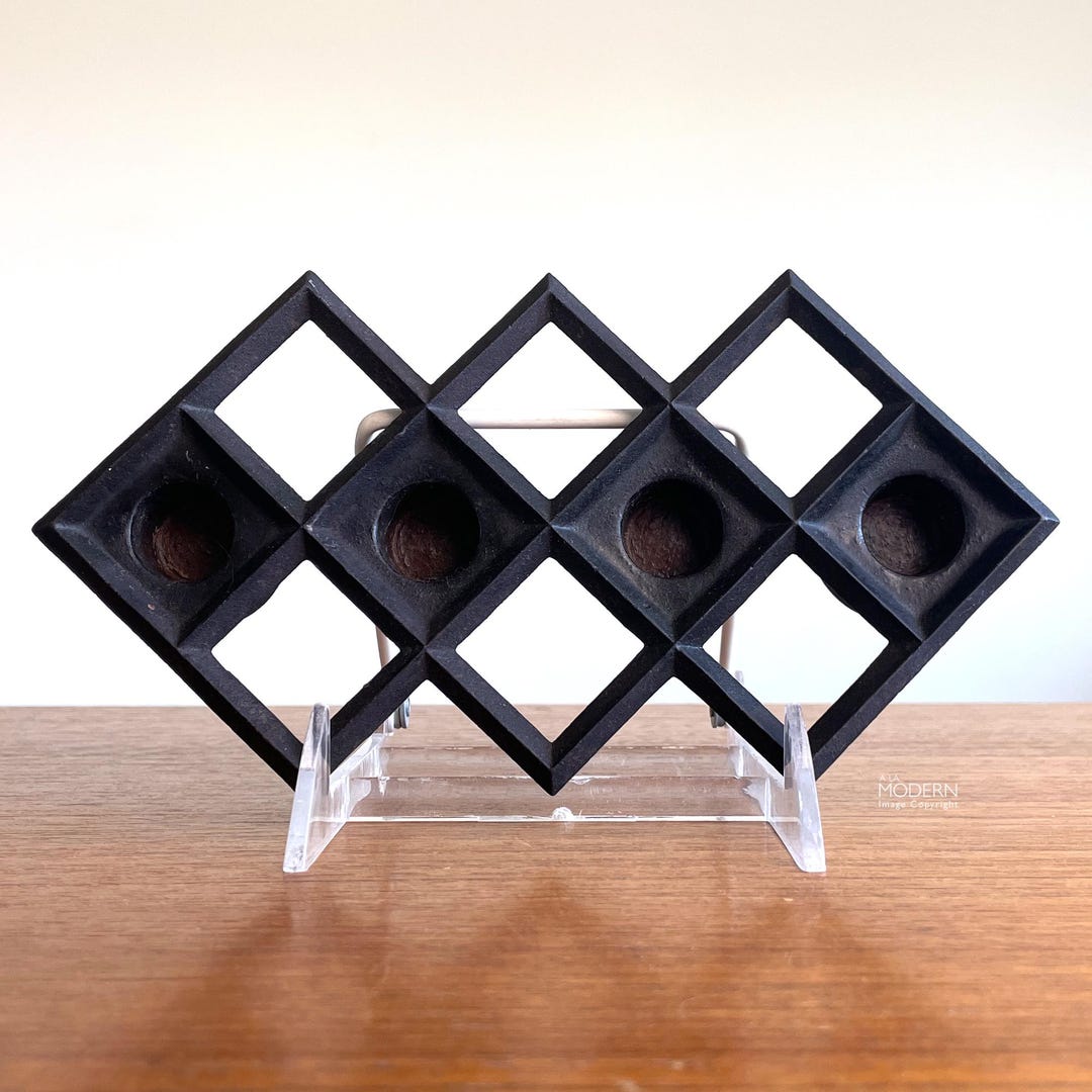 Dansk Fanfare Model 1704 Danish Cast Iron Geometric Candle Holder Jens ...