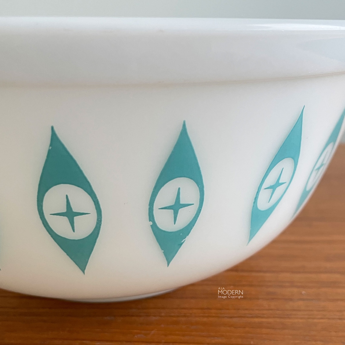 Pyrex Atomic Eyes 403 Turquoise Blue Chip and Dip Bowl | Etsy