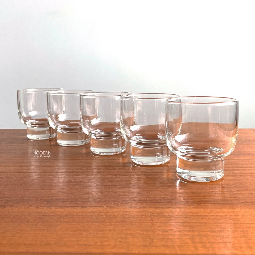 5 Eva Zeisel Stockholm Old Fashioned Federal Glasses Modernist Barware ...
