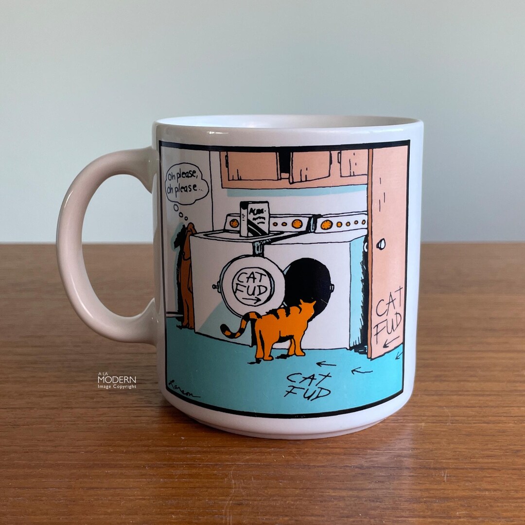 Vintage Far Side 1980s Cat fud With Dog Mug by Gary Larson // Condition ...