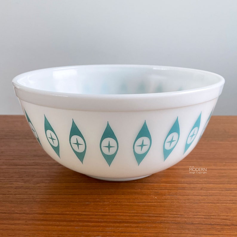 Pyrex Atomic Eyes 403 Turquoise Blue Chip and Dip Bowl | Etsy