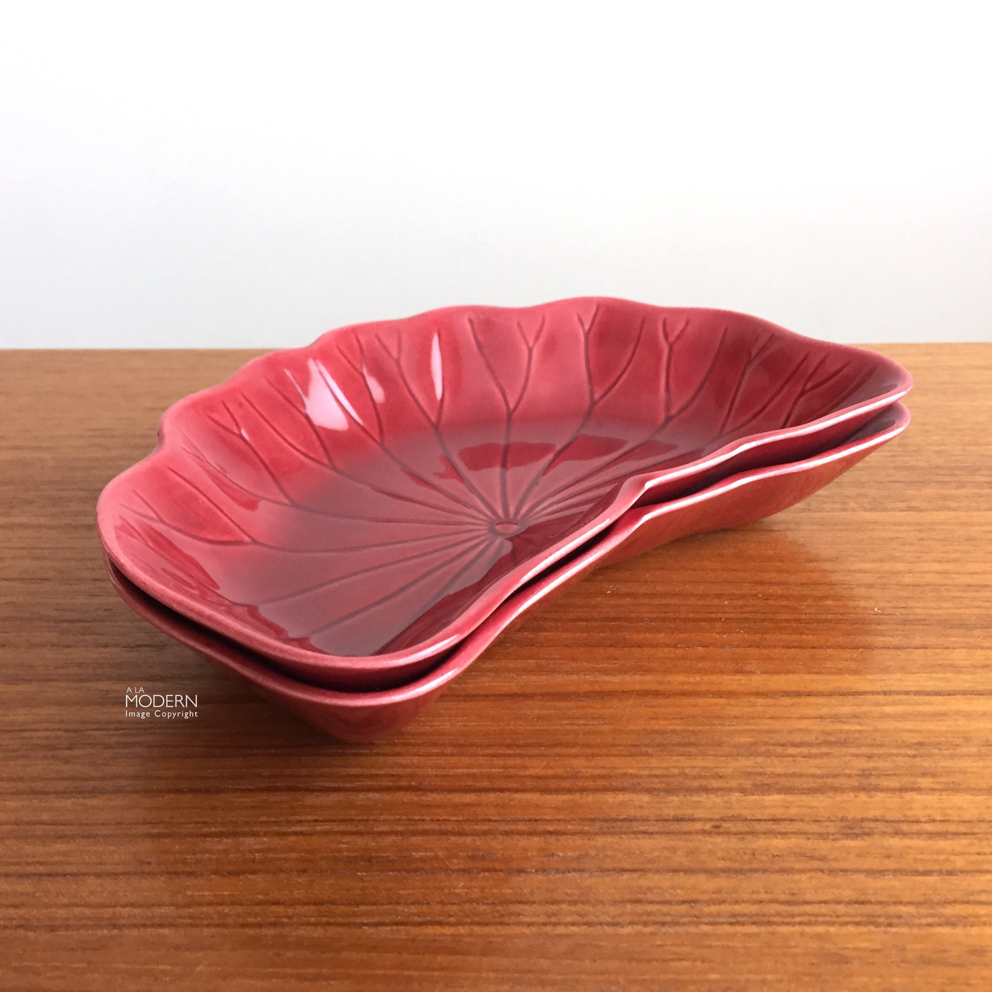Cranberry 2 Vintage Red Salad Plates Colorstax by Metlox Plates Dining ...