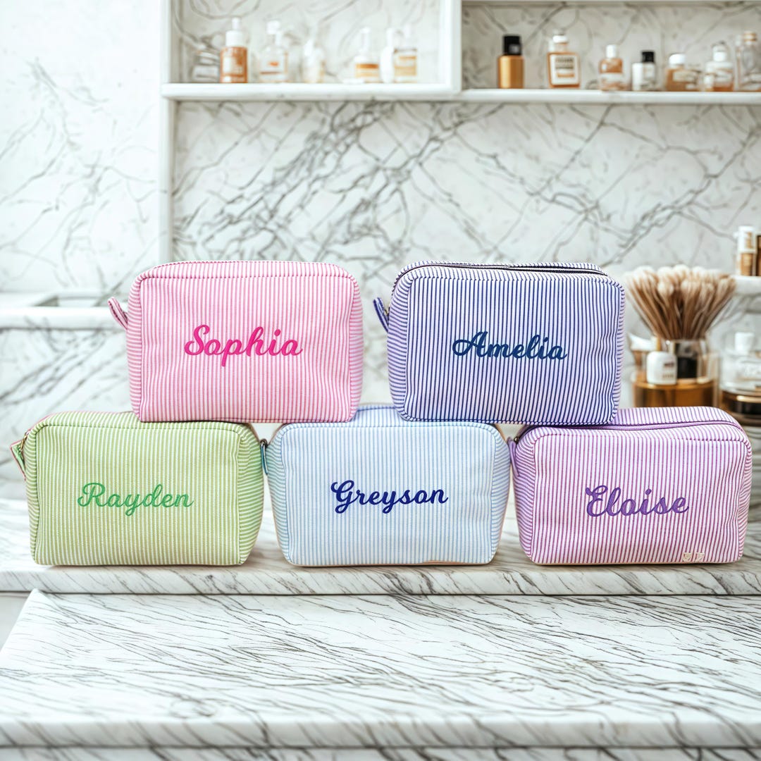 Personalized Toiletry Bag, Custom Embroidered Makeup Pouch, Travel ...