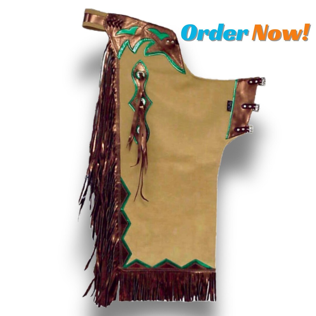 Bull Riding Chaps Western Brown Leather Show Adult Chap Fringes - Etsy