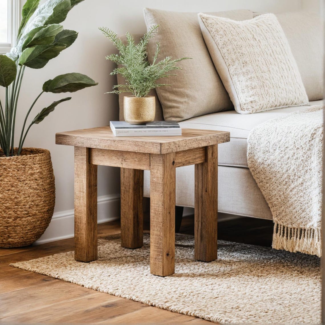 Reclaimed Rustic Wood End Table With Drawer, Barnwood Rustic Side Table ...