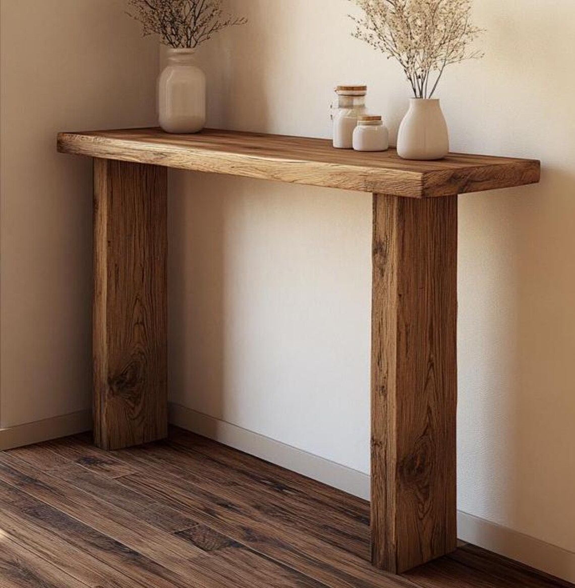 Rustic Reclaimed Wood Console Table for Entry, Rustic Farmhouse Narrow ...