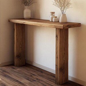 Rustic Reclaimed Wood Console Table for Entry, Rustic Farmhouse Narrow ...